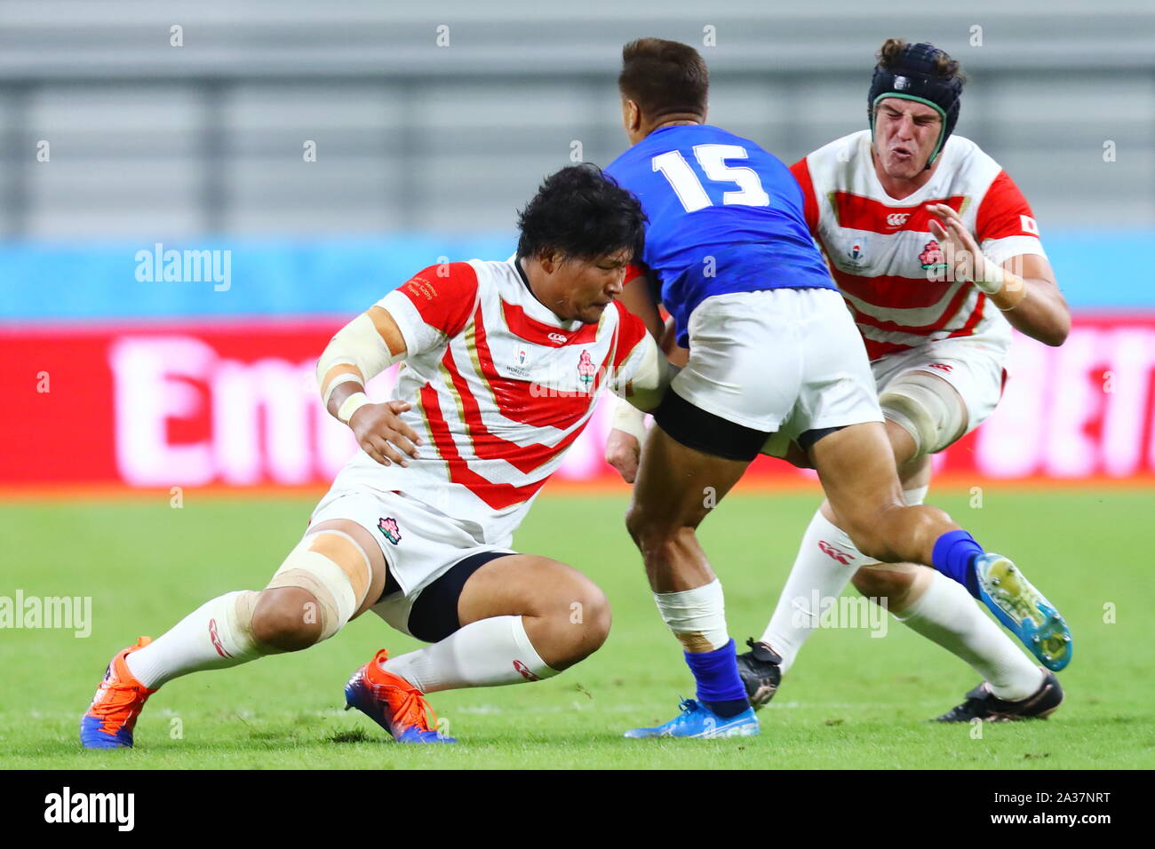 Toyota, Aichi, Japan. 5th Oct, 2019. (L-R) Keita Inagaki, James Moore ...