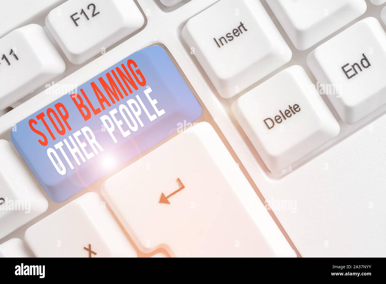 Handwriting text Stop Blaming Other People. Conceptual photo Do not ...