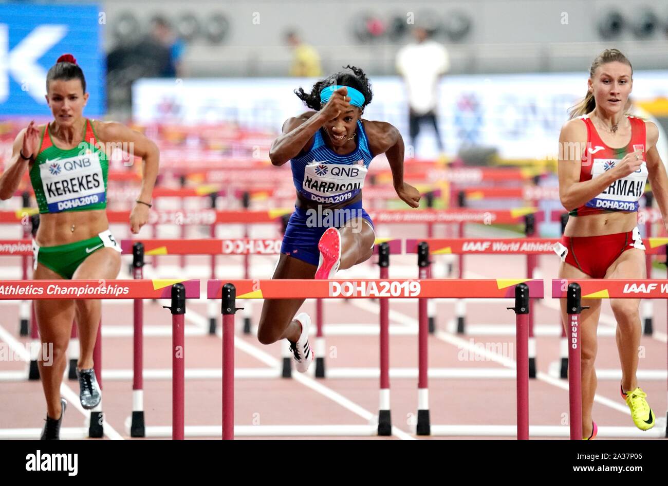 Kendra Harrison (USA) on hurdles during IAAF World Athletics ...