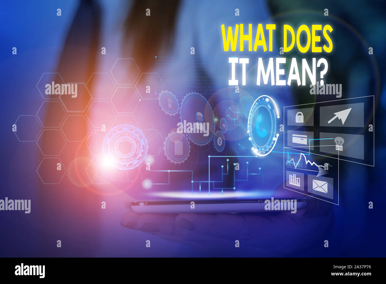 Word writing text What Does It Mean Question. Business photo showcasing ...