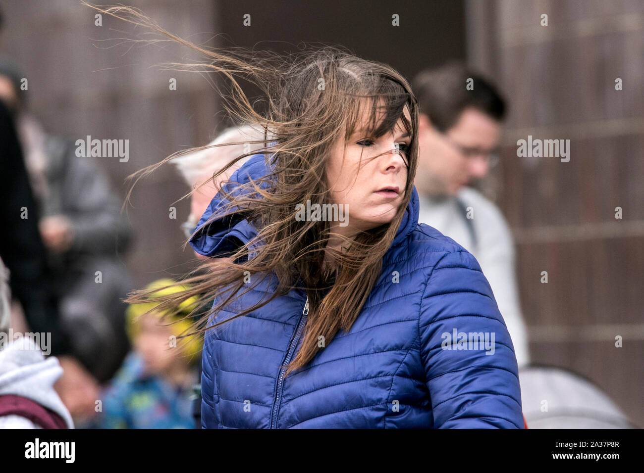 Hair blown in face by wind hi-res stock photography and images - Alamy