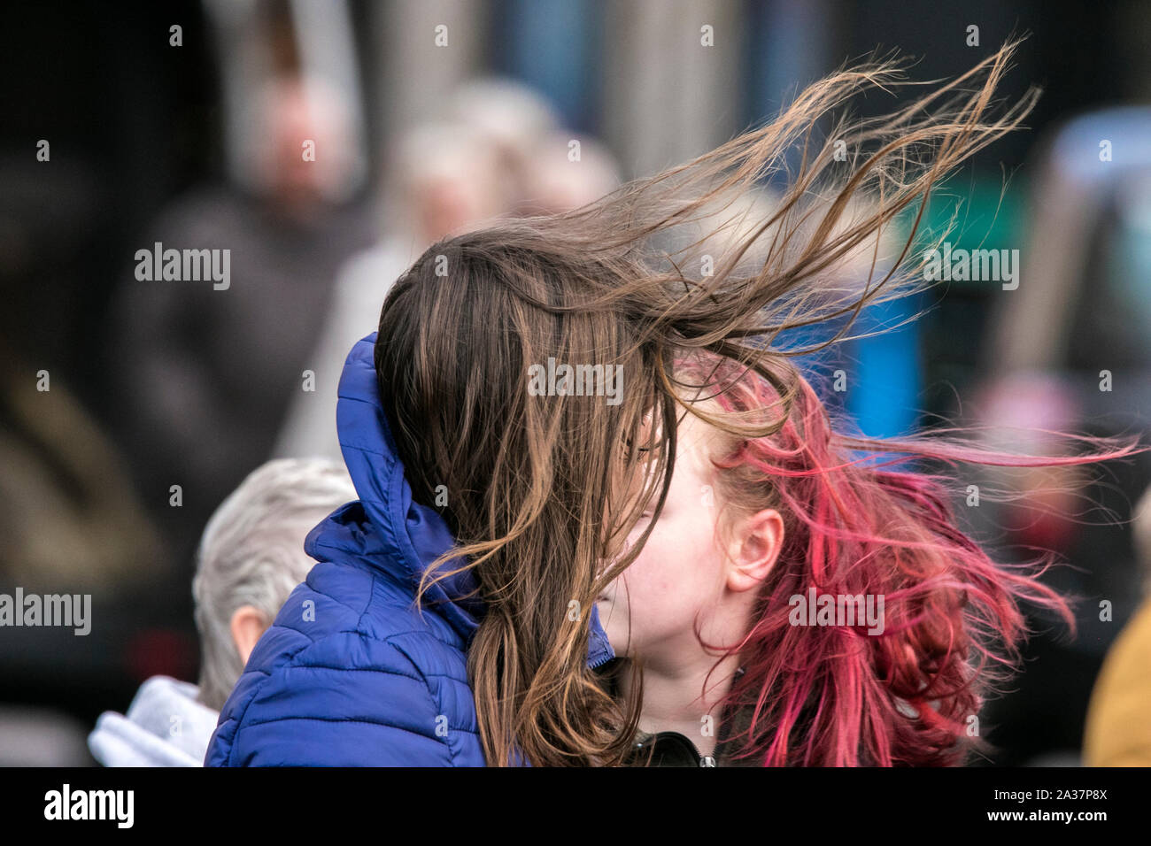 Hair blown in face by wind hi-res stock photography and images - Alamy