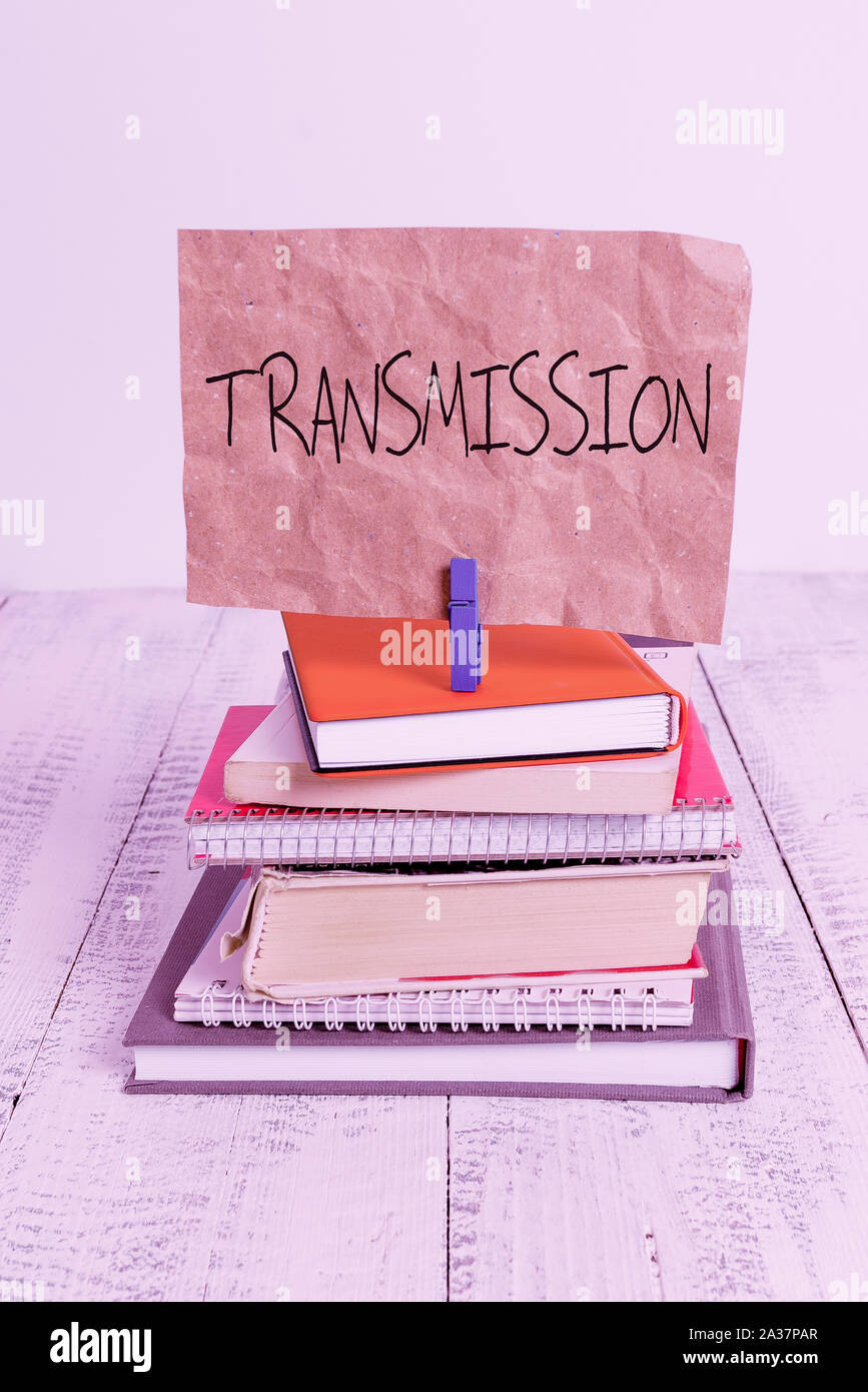 Writing note showing Transmission. Business concept for Automobile ...