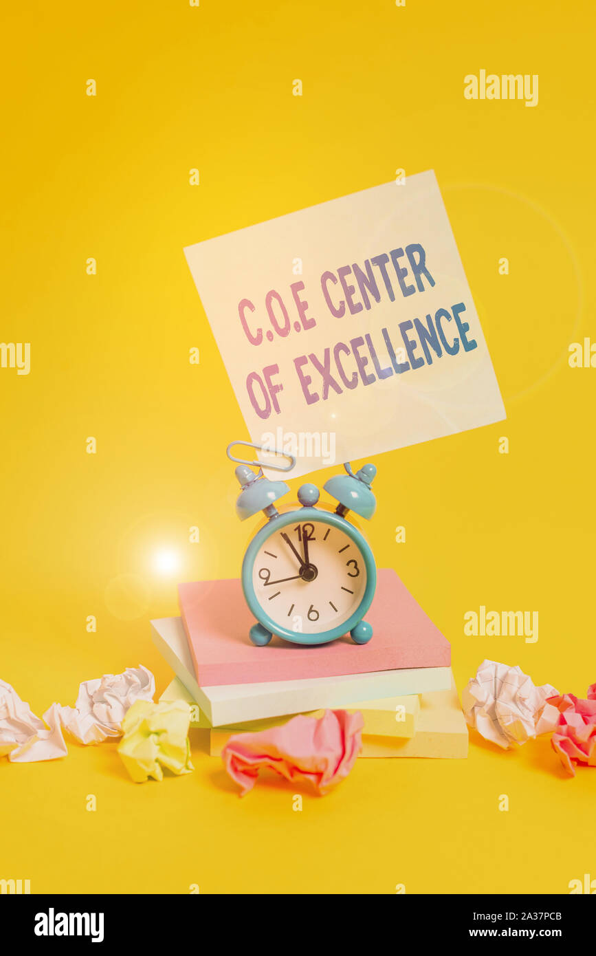 Text sign showing Coe Center Of Excellence. Business photo showcasing ...