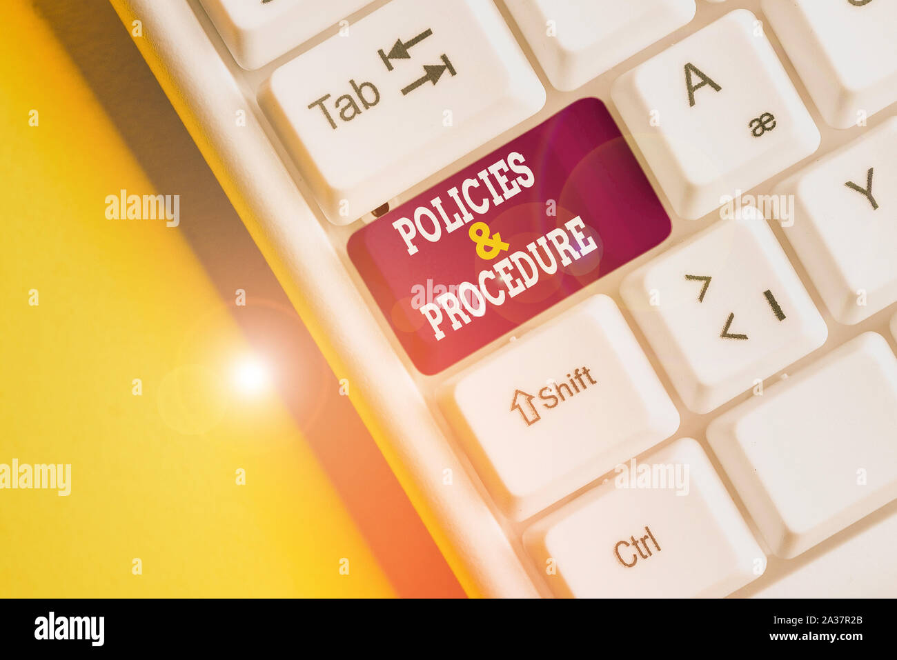 Writing note showing Policies And Procedure. Business concept for list ...