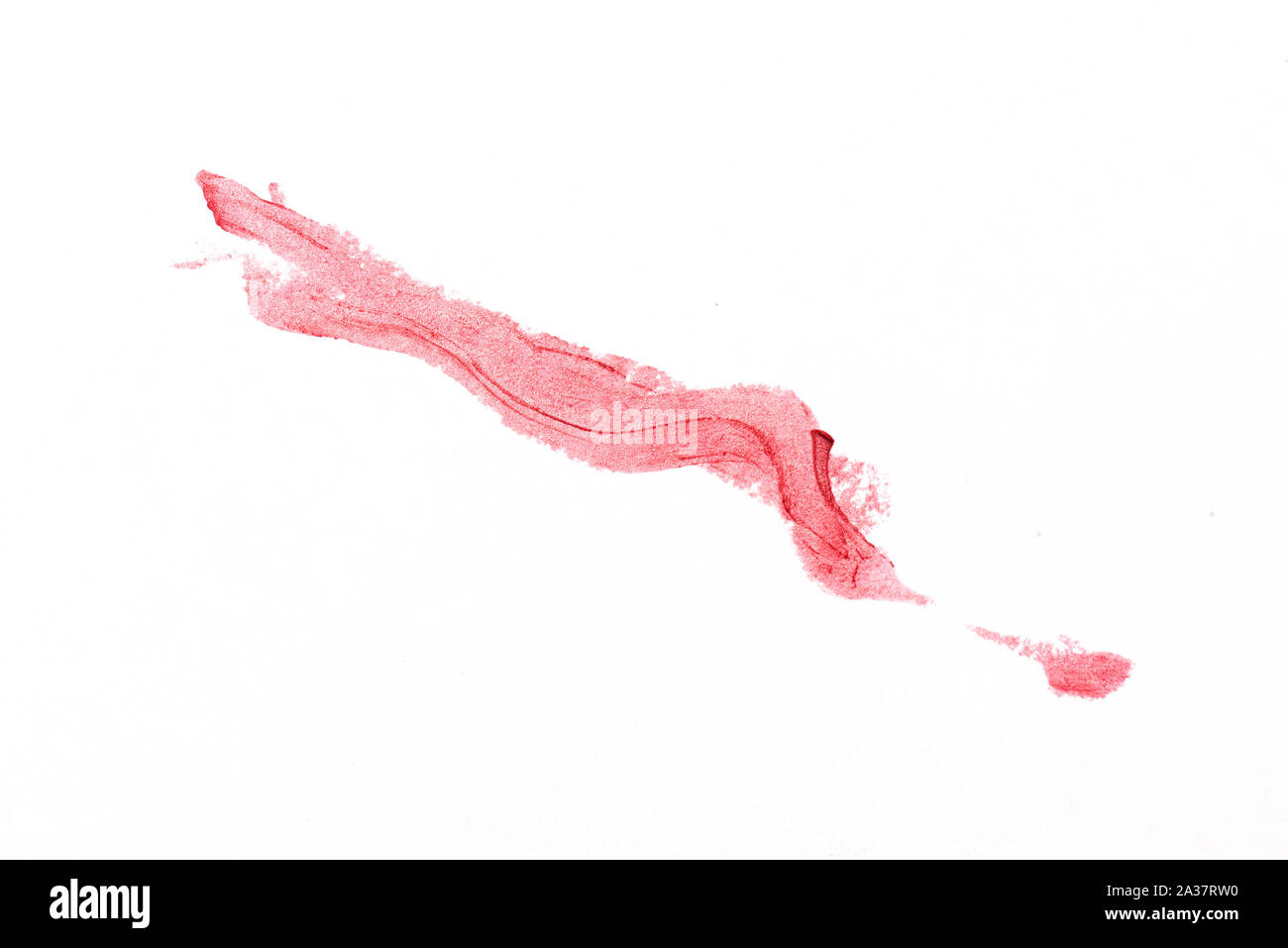 Red paint strip isolated on white background Stock Photo - Alamy
