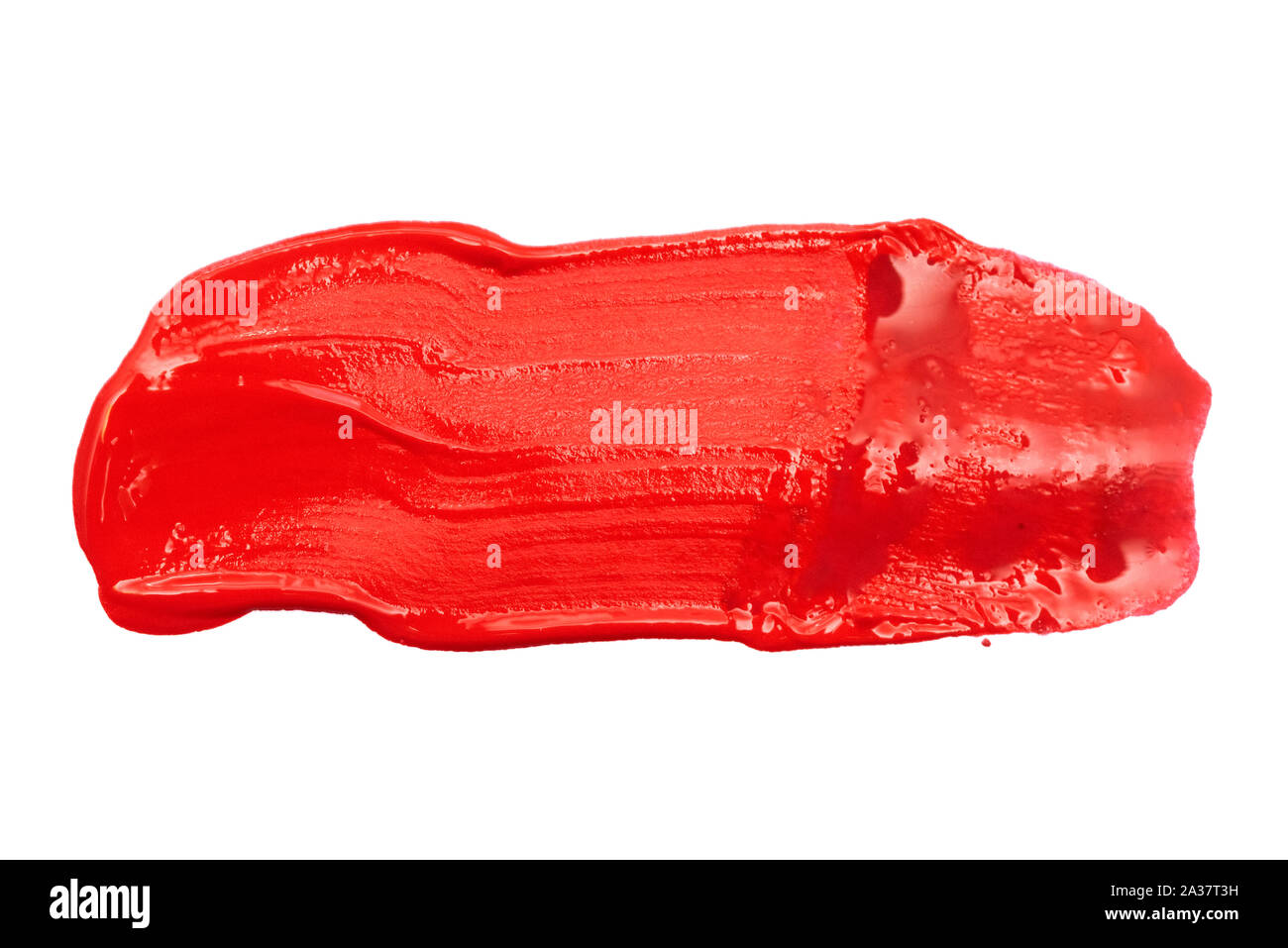 Red paint strip isolated on white background Stock Photo - Alamy