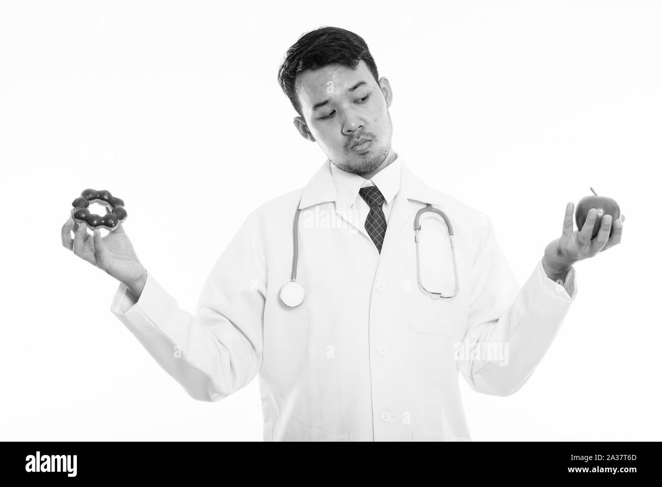 Looking red apple Black and White Stock Photos & Images - Alamy