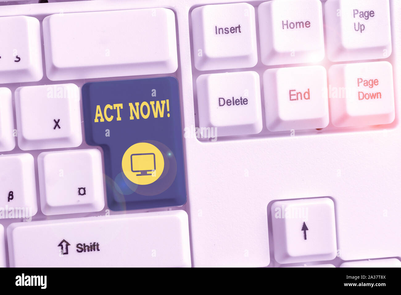 Conceptual hand writing showing Act Now. Concept meaning fulfil the ...