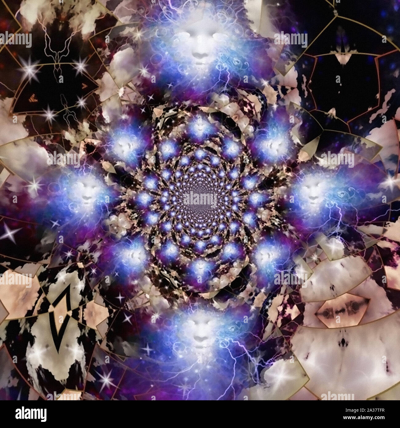 Eternal spirit. Spiritual composition. Fractal with ghostly faces Stock ...