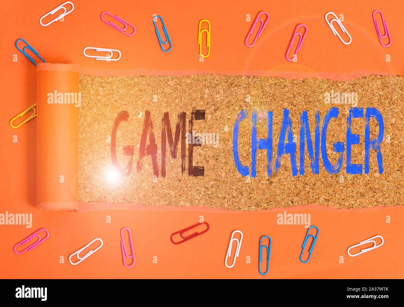 Writing note showing Game Changer. Business concept for way that ...