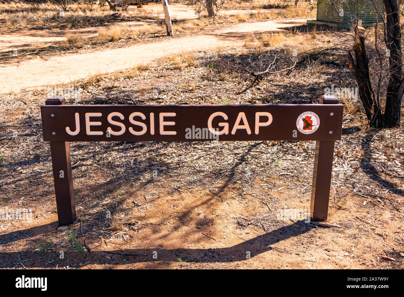 Jessie Gap Northern Territory National Park's sign Stock Photo - Alamy