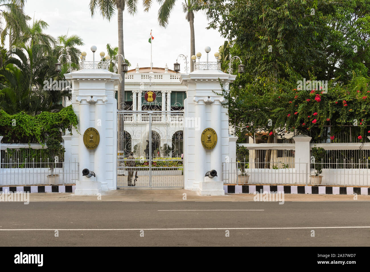 Pondicherry/India- September 4 2019: Raj Nivas, the official residence ...