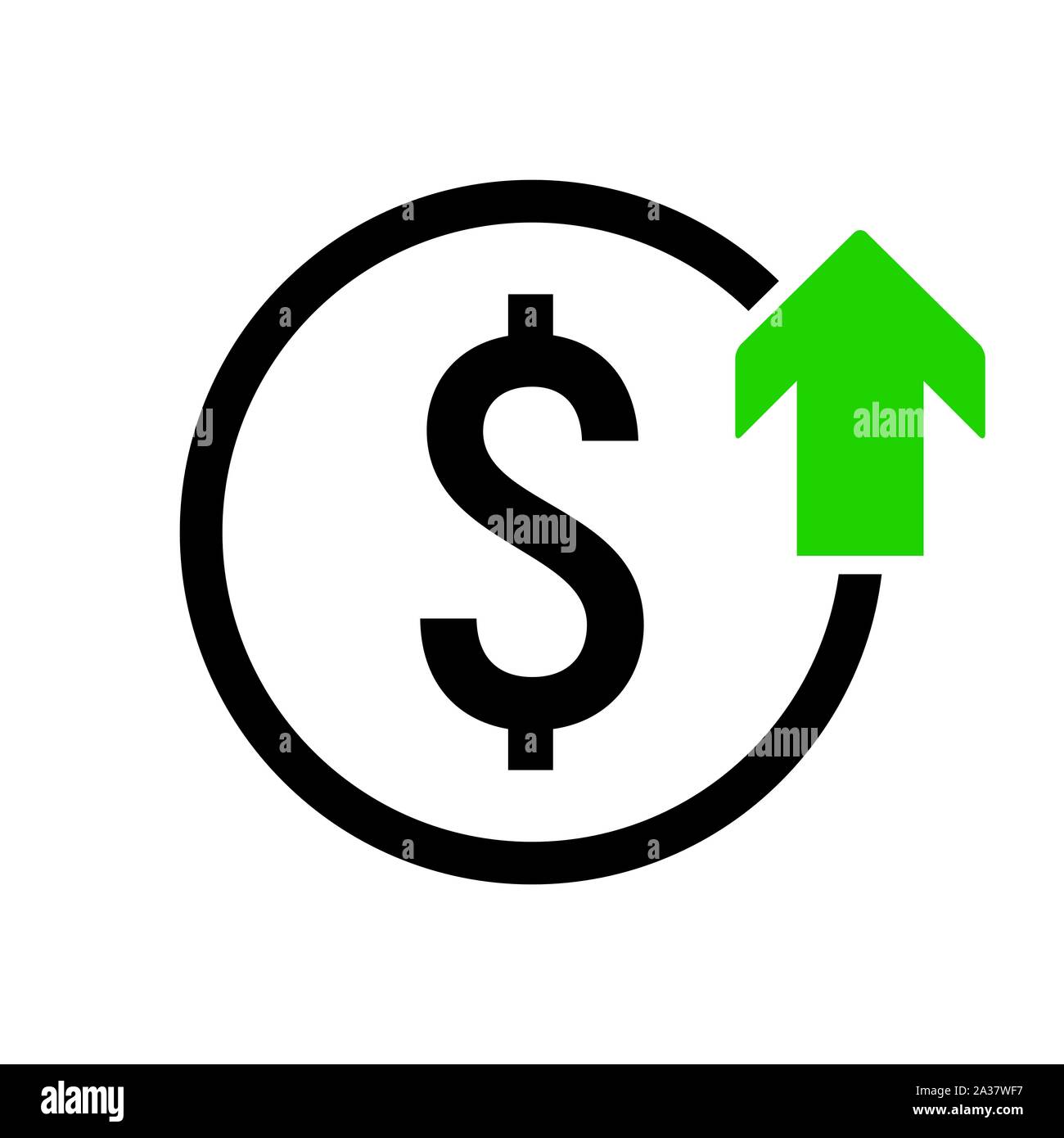 Dollar Up. Symbol value increase icon. Currency Growth Concept Stock ...