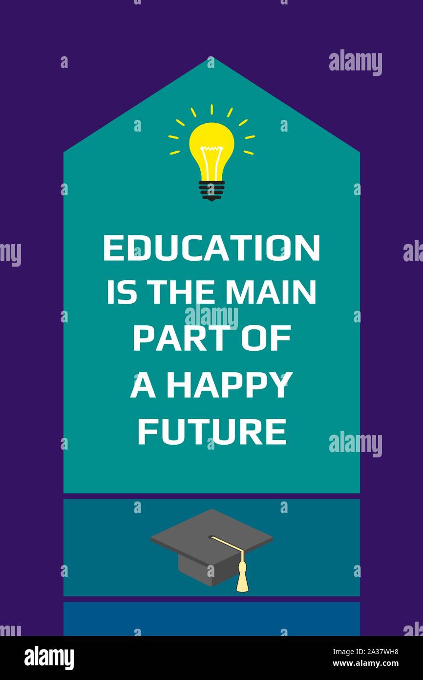 Motivational education poster. Education is the main part of a happy ...