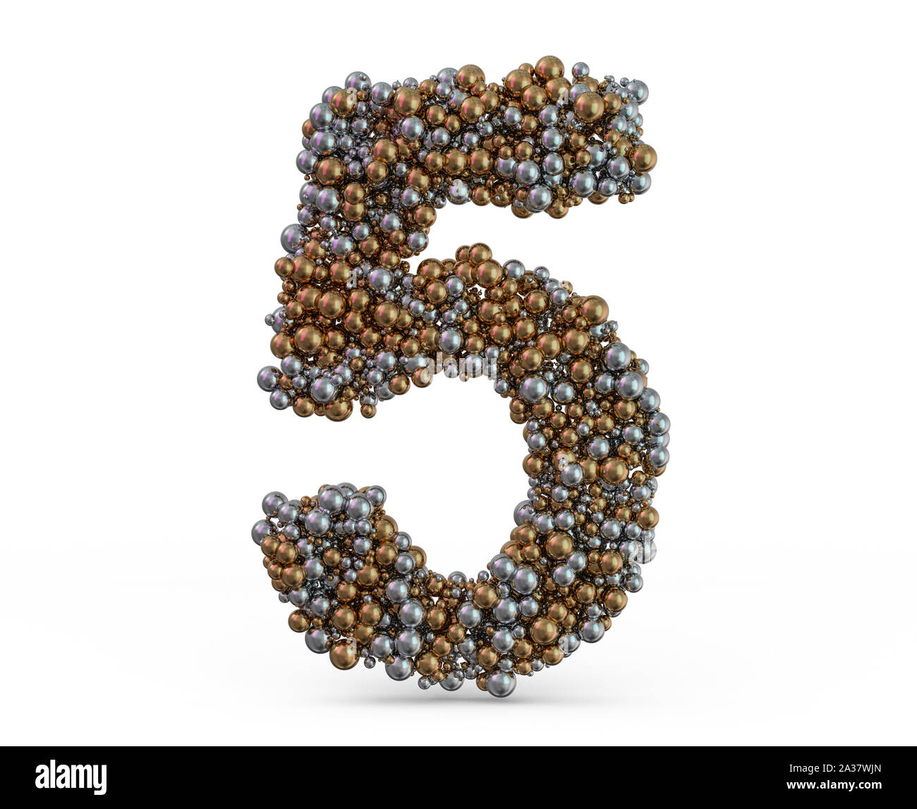 Light gold digit five on the background. 3D rendering Stock Photo - Alamy