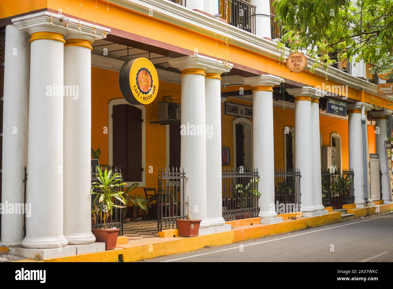 Pondicherry/India- September 3 2019:1 Rue Suffren Cafe in the Union ...