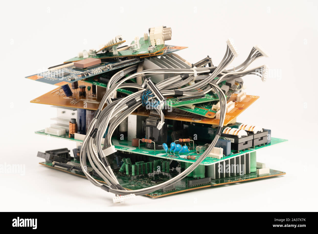 electronic PCB garbage as background from recycle industry and old ...