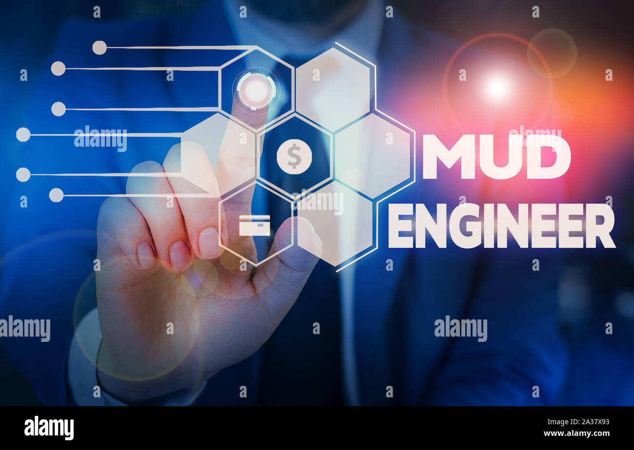 Conceptual hand writing showing Mud Engineer. Concept meaning liable ...