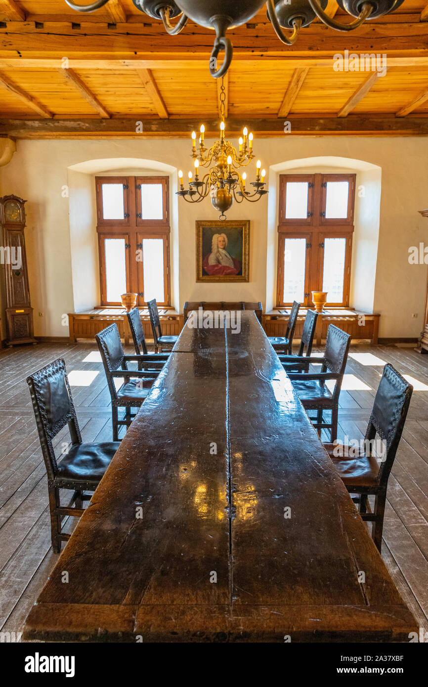 Interior of a room in Vianden castle, Vianden, Luxembourg Stock Photo ...