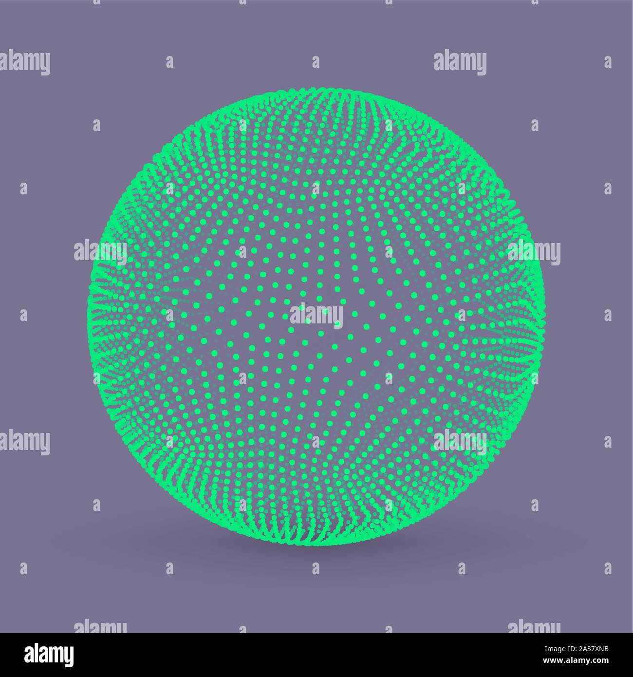 The sphere consisting of points. Global digital connections. Technology concept. Array with ...