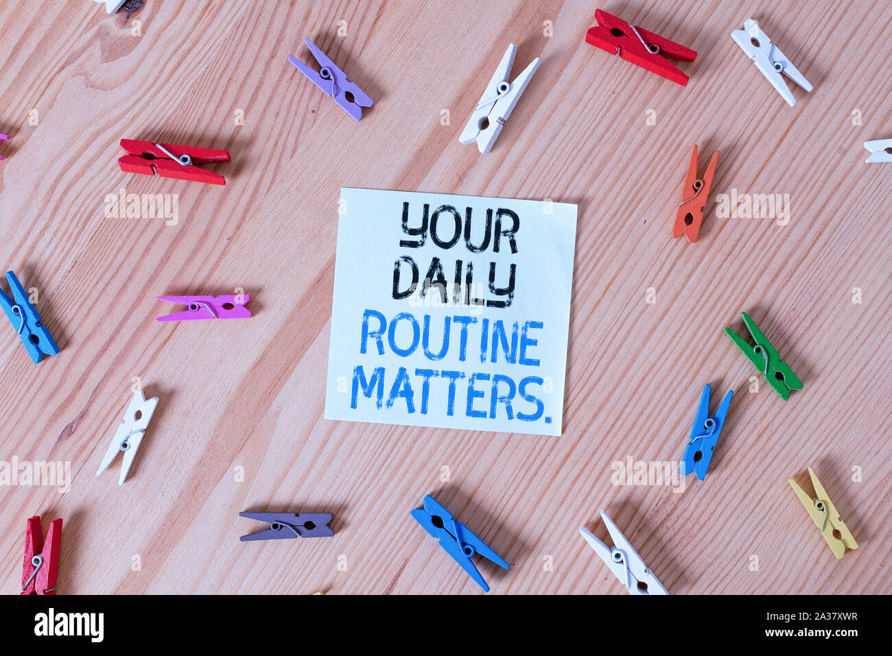 Writing note showing Your Daily Routine Matters. Business concept for ...