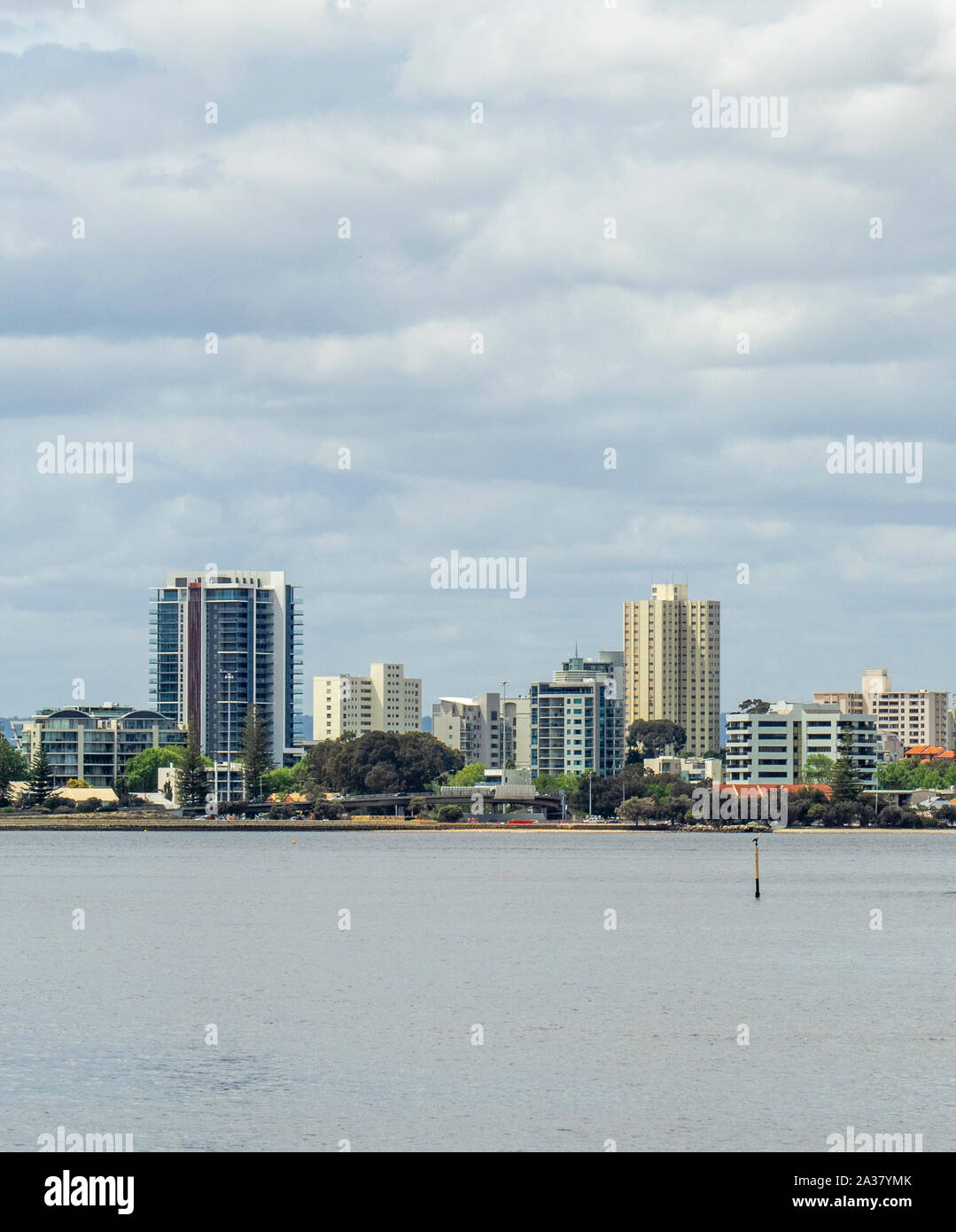 High density high rise residential towers South Perth Swan River Perth ...