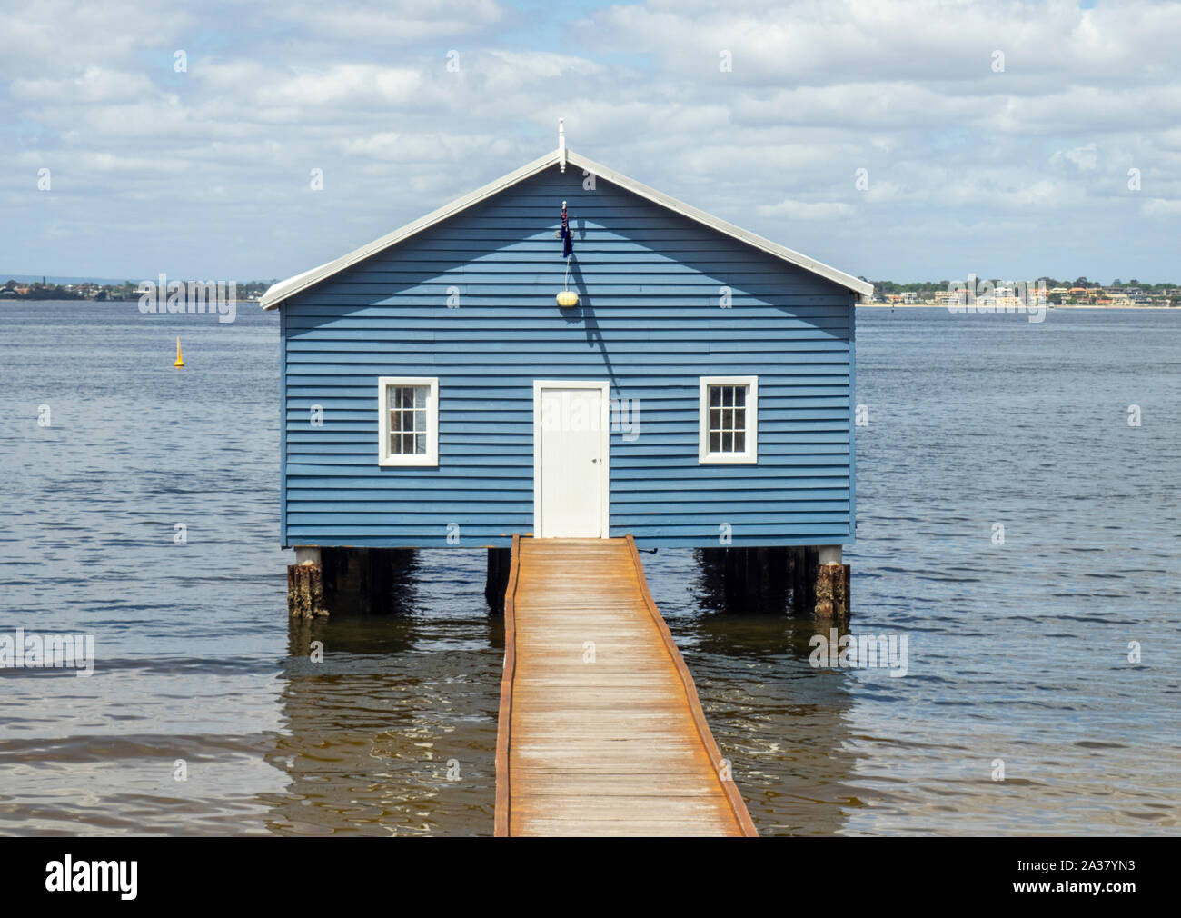 Iconic Crawley Blue Boat Shed Swan River Perth Western Australia Stock ...