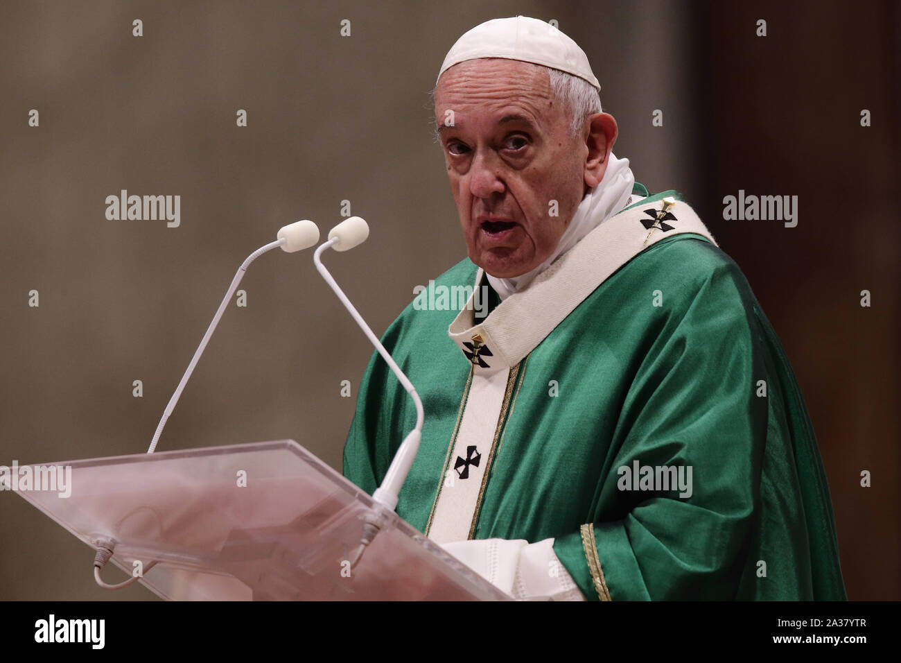 Vatican City, Italy. 6th Oct 2019. POPE FRANCIS during the mass for the ...