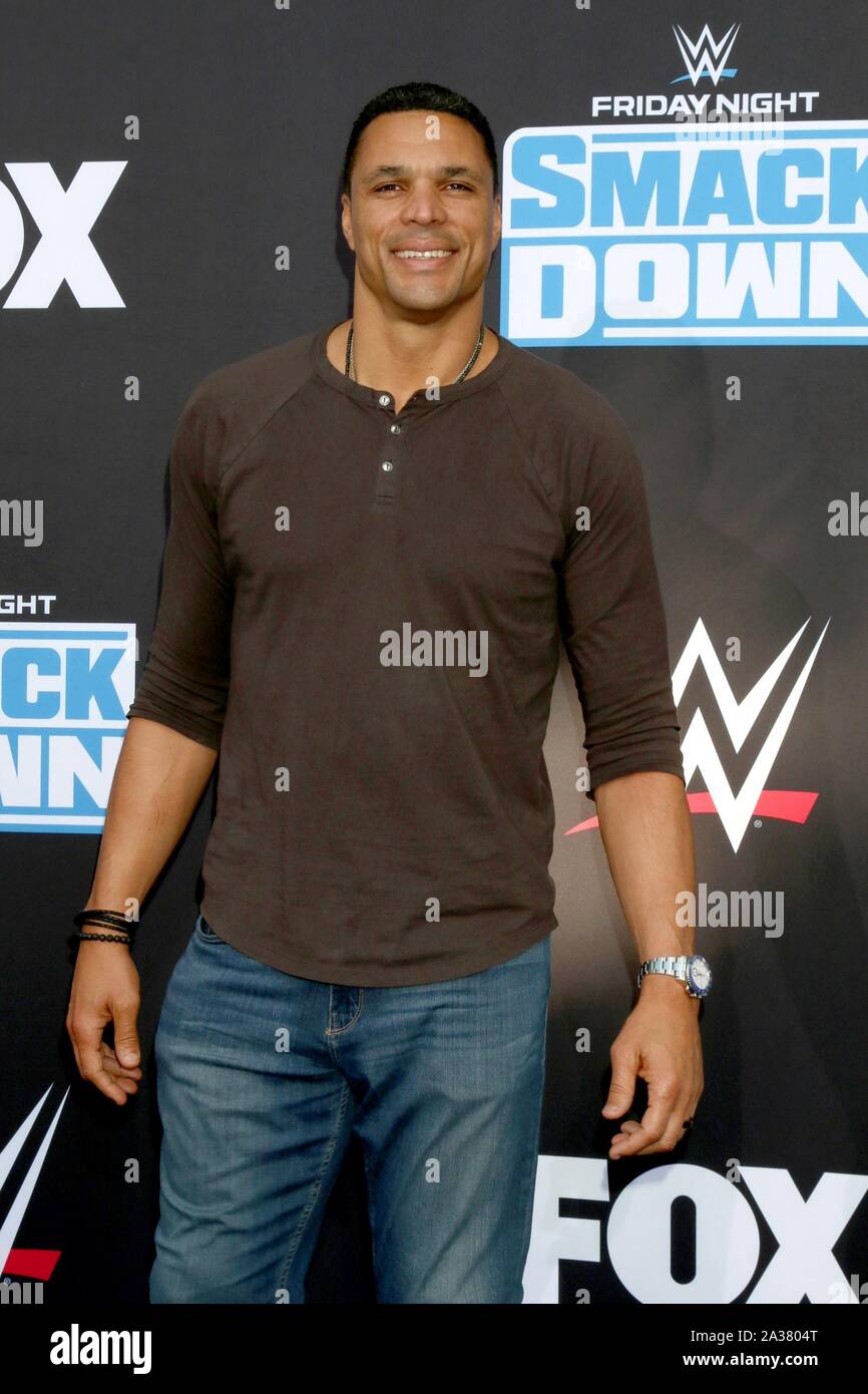Los Angeles, CA. 4th Oct, 2019. Tony Gonzalez at arrivals for WWE 20th Anniversary Celebration ...