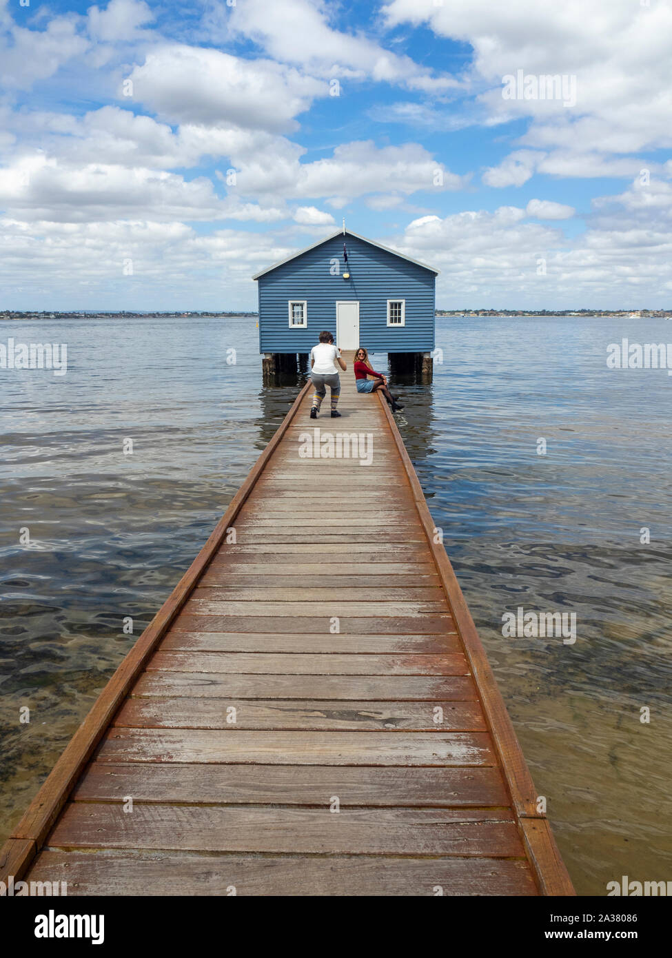 Instagrammers taking photos of Crawley Blue Boat Shed Swan River Perth ...
