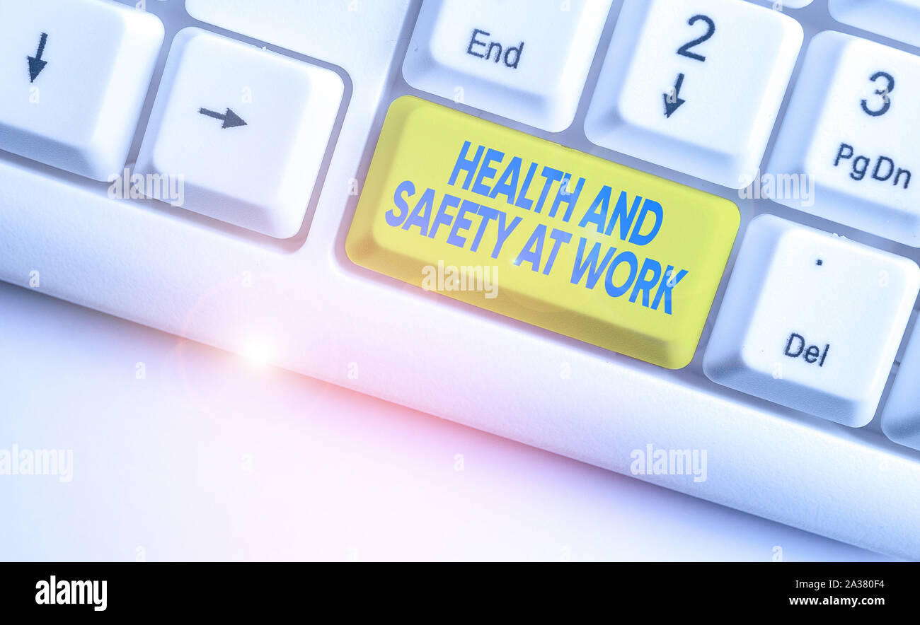 Handwriting text writing Health And Safety At Work. Conceptual photo ...
