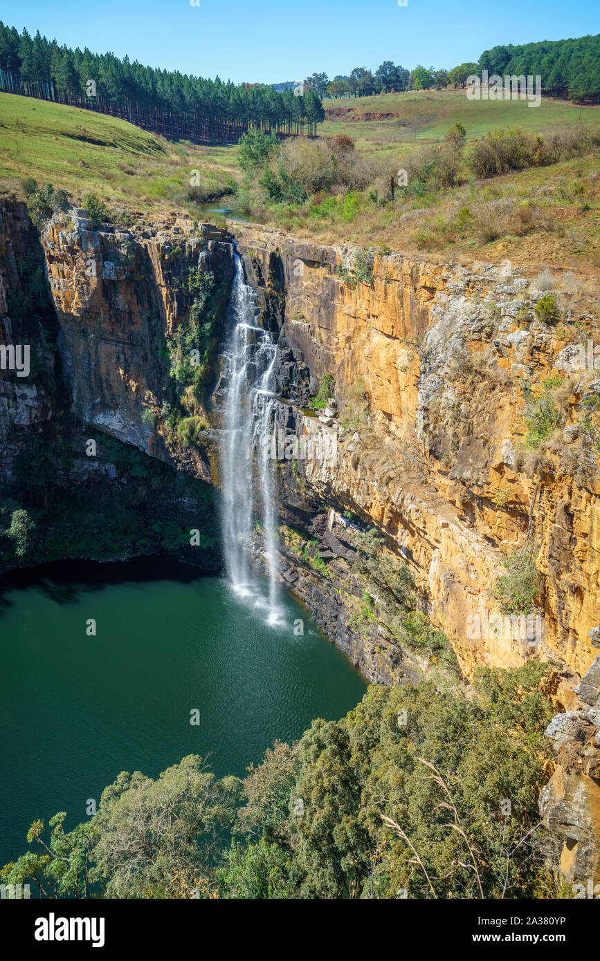 beautiful waterfall berlin falls at panorama route in mpumalanga, south ...