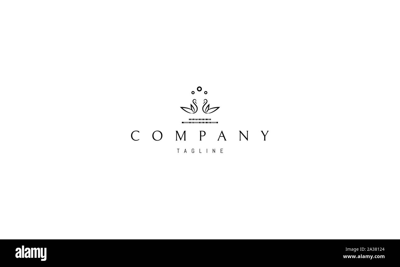 Vector logo on which an elegant image of two swans Stock Vector Image ...
