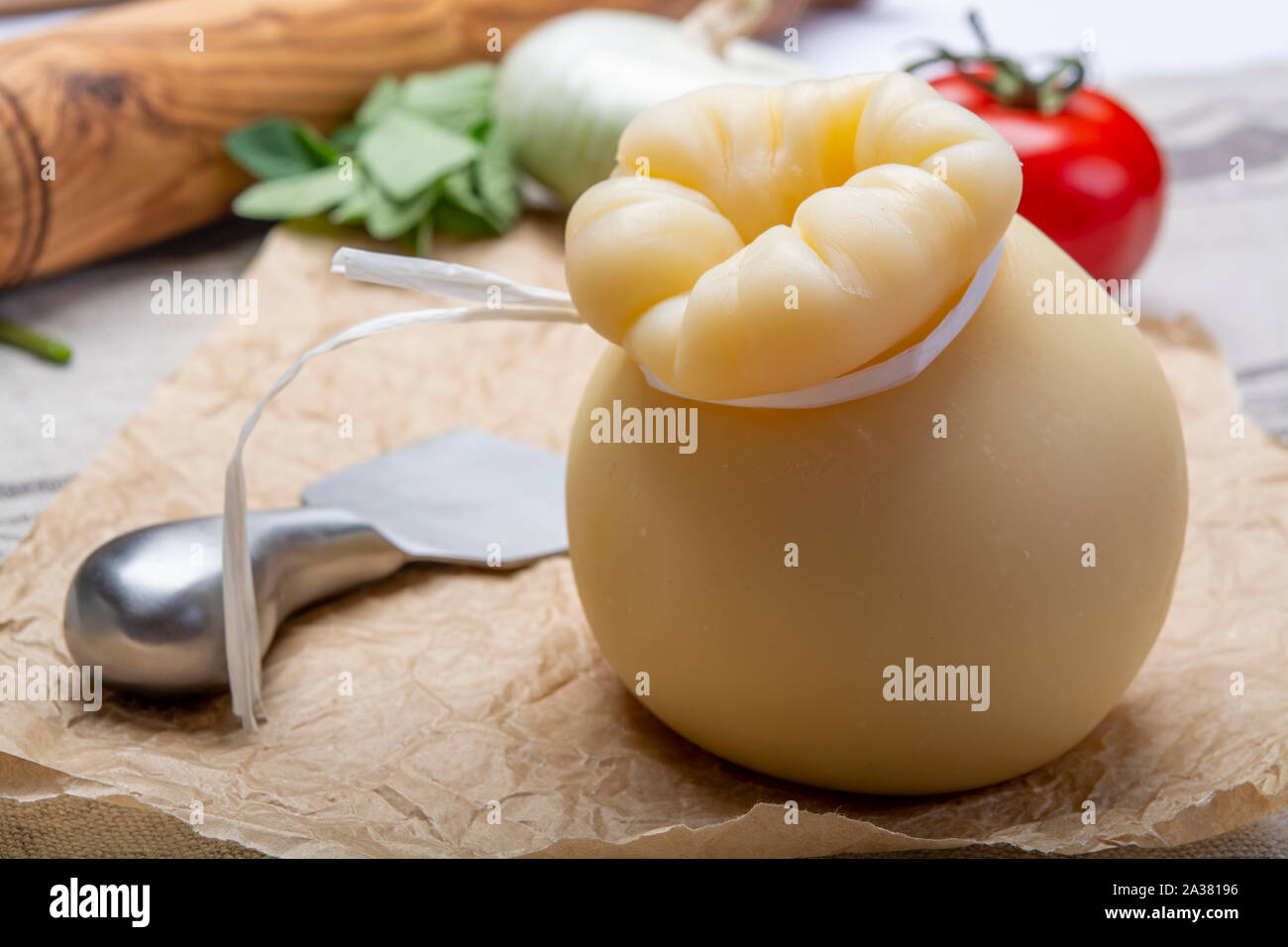 Cheese collection, Italian provolone or provola caciocavallo hard ...