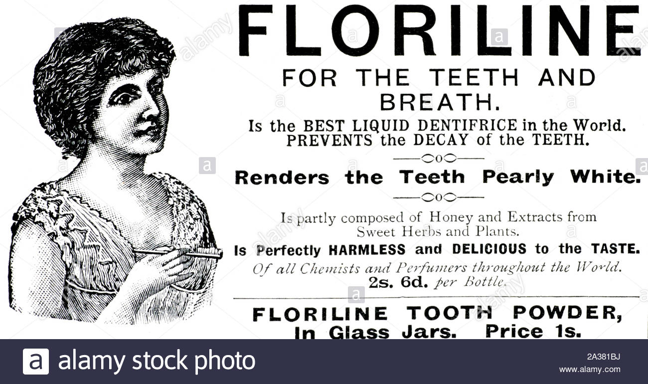 Victorian era, Floriline Tooth Powder, vintage advertising from 1899 ...