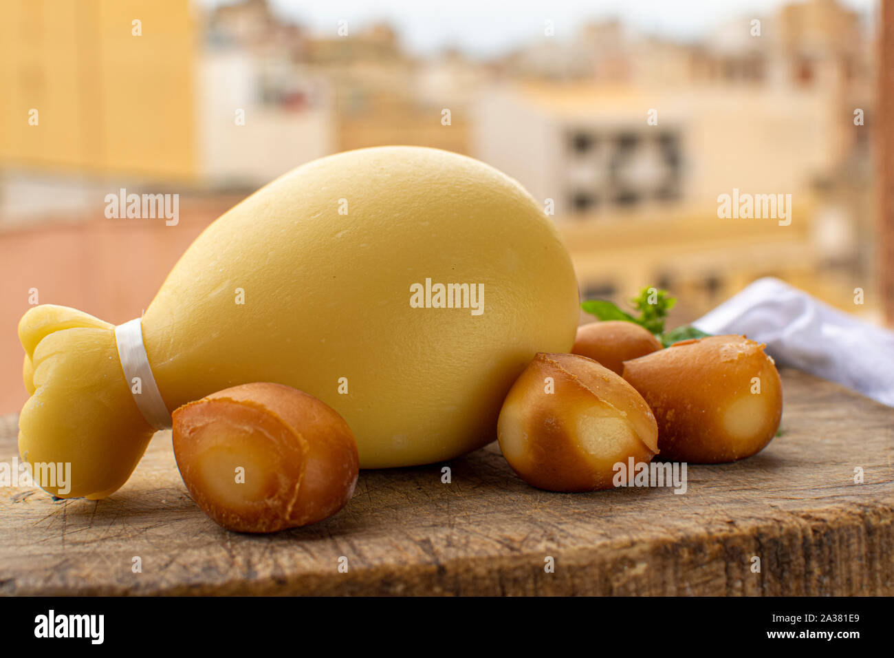 Cheese collection, Italian provolone caciocavallo aged and smoked ...