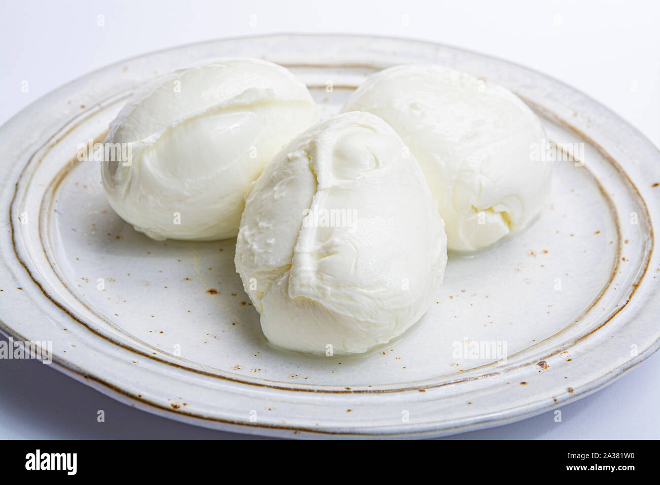 Italian soft cheese mozzarella, white cheese made from cow or buffalo ...