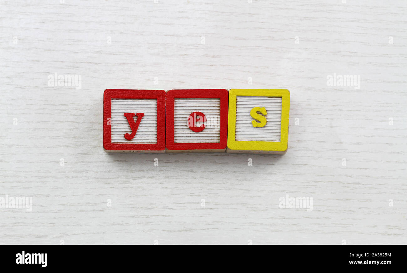 Word yes hi-res stock photography and images - Alamy