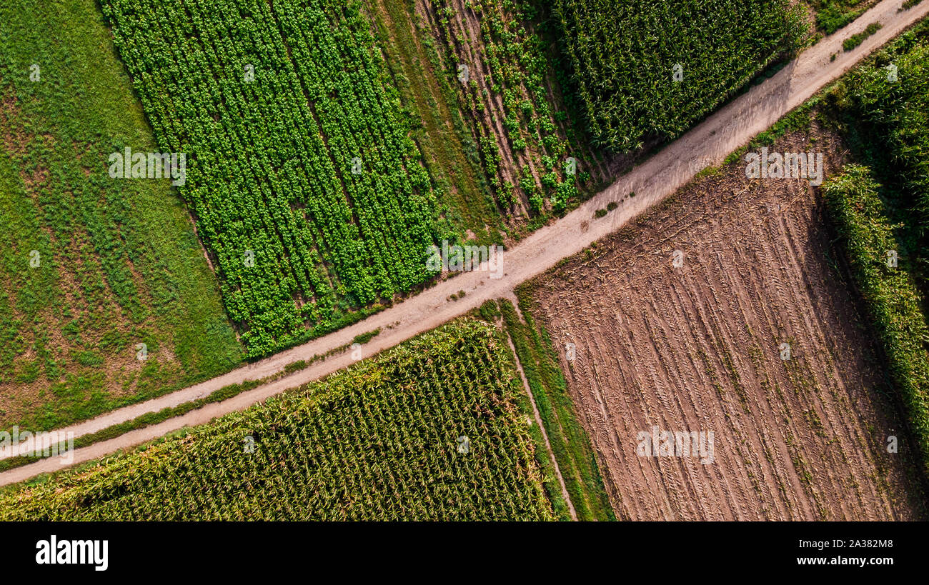 Aerial drone view border between hi-res stock photography and images ...