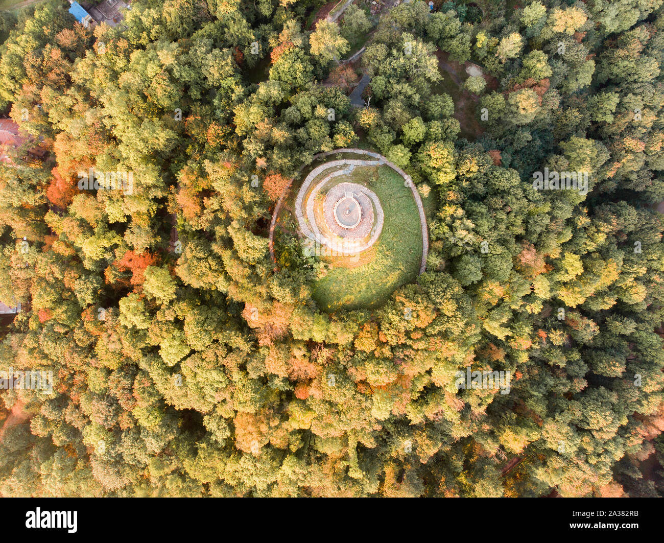 overhead aerial view of high castle city park in lviv ukraine Stock ...
