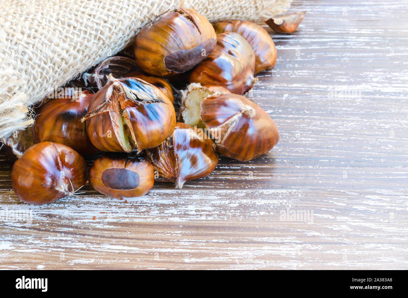 Fresh roasted chestnuts ready for eat during holiday time. Chestnut ...