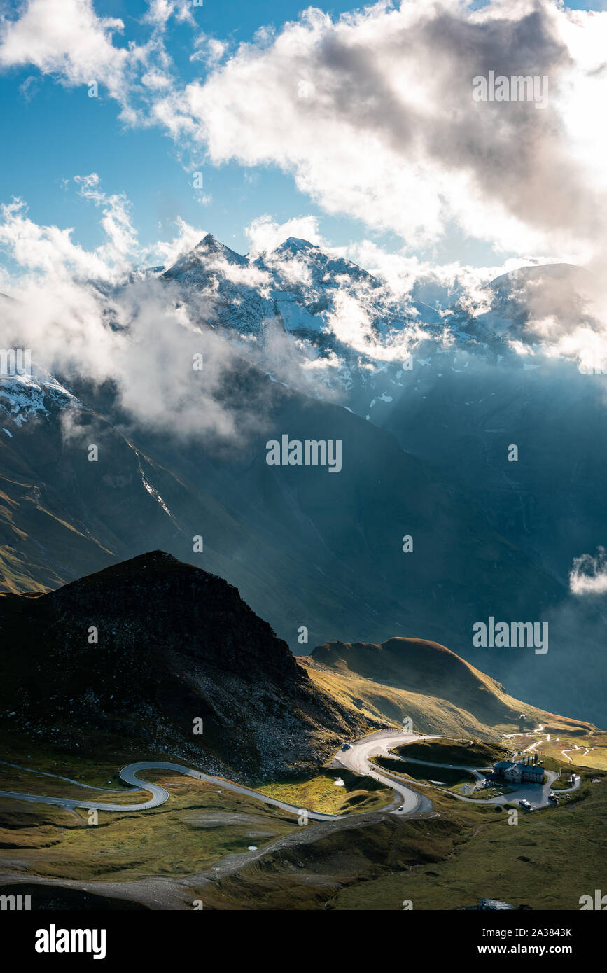 Curvy High Alpine Road in Dramatic Mountains Landscape, Grossglockner ...