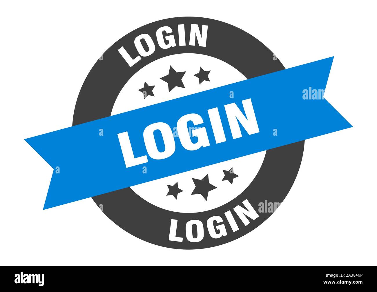 login sign. login blue-black round ribbon sticker Stock Vector Image ...