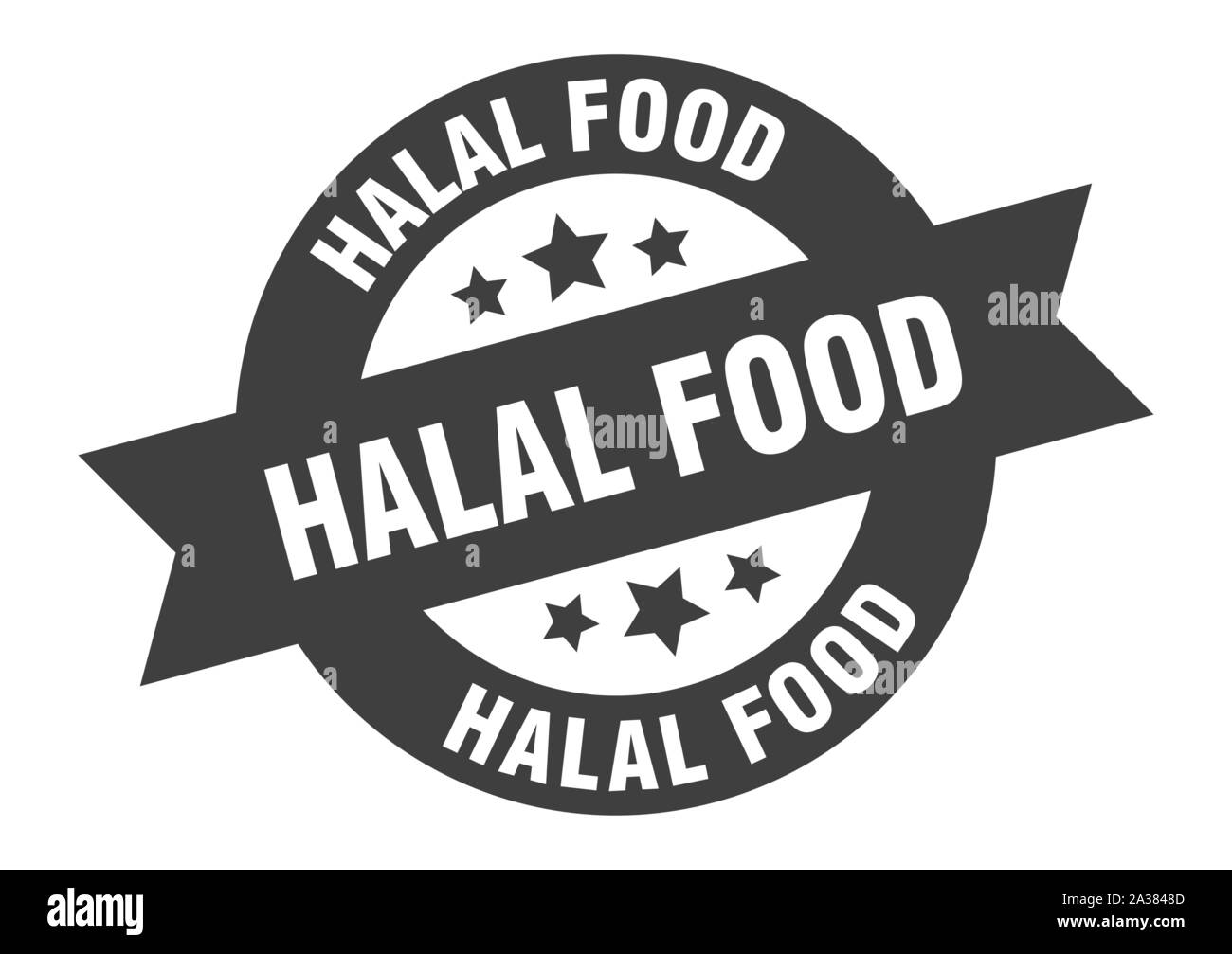 halal food sign. halal food black round ribbon sticker Stock Vector ...