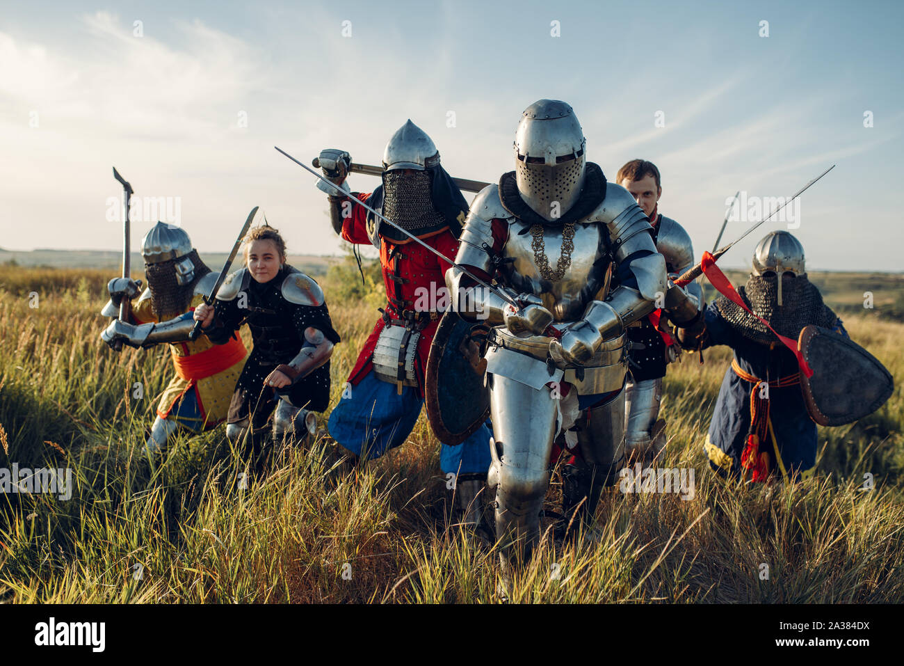 Medieval knights fight, great tournament Stock Photo - Alamy