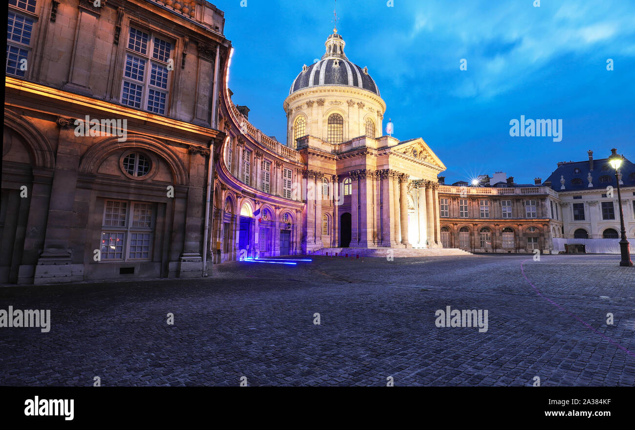 The French Academy at night , Paris, France Stock Photo - Alamy