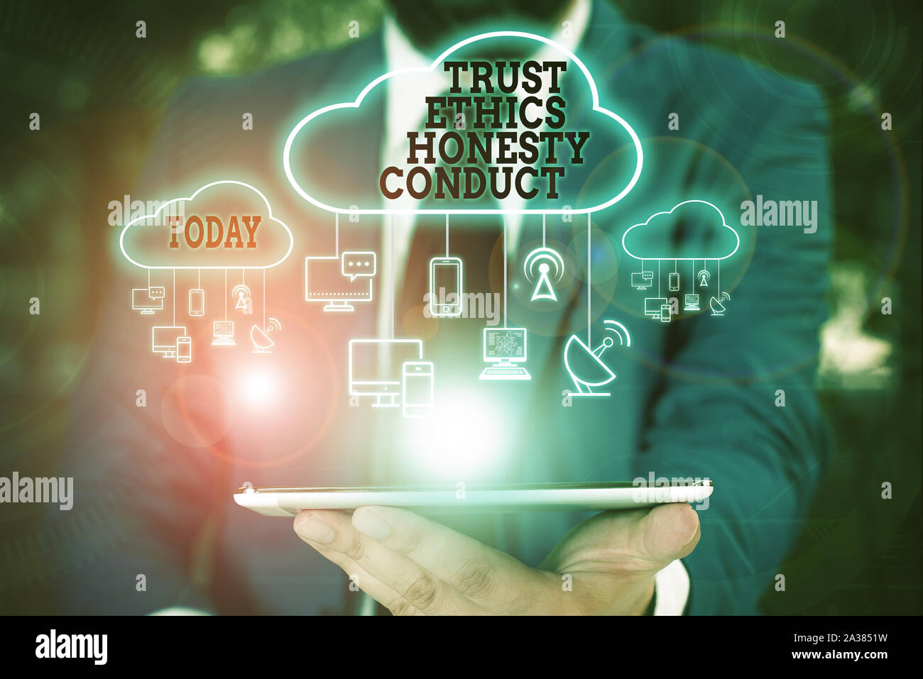 Text sign showing Trust Ethics Honesty Conduct. Business photo text ...