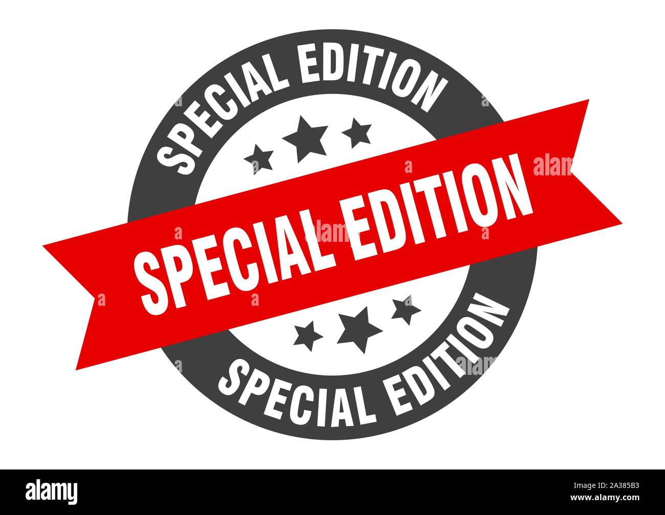special edition sign. special edition black-red round ribbon sticker ...