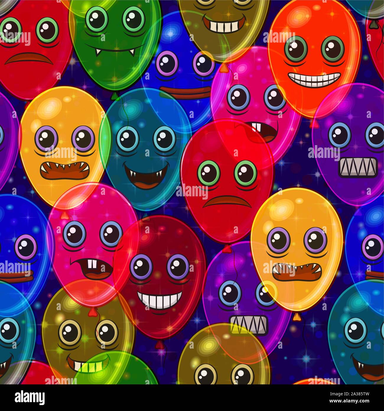 Monster Balloons, Seamless Stock Vector Image & Art - Alamy
